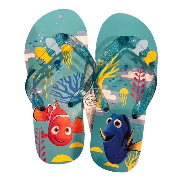 Disney | Shoes | Nwt Disney Finding Nemo Dory Flip Flops Thongs 23 ...
